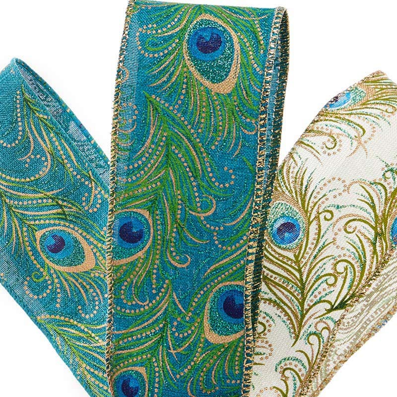 Peacock Feather Wired Ribbon | Shop PaperMart.com