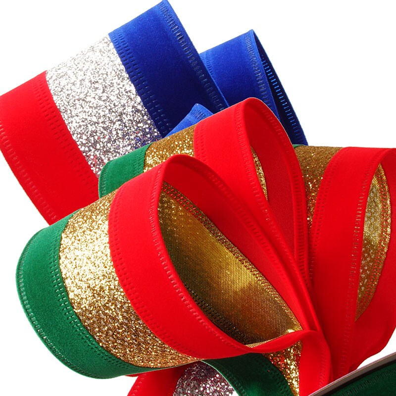 Patriotic Tri-Colored Wired Ribbon