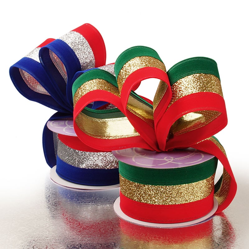 Patriotic Tri-Colored Wired Ribbon