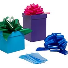 4" Pull String Pom Bows | Gift Decorations