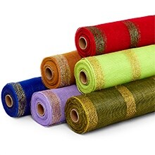 1" Stripe Half-Solid Metallic 21" Deco Mesh | Shop PaperMart.com
