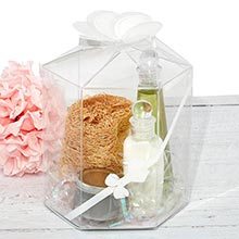 Hexagonal Plastic Boxes W/Gold Bottoms